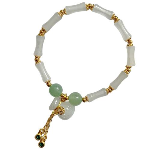 Jpqueen 白玉竹節錢袋中國風串珠手鍊(米色)|串珠手鍊/手環|ETMall東森購物網