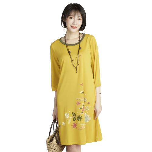 蘭陵日本限定精梳棉花卉顯瘦洋裝-獨|洋裝|ETMall東森購物網