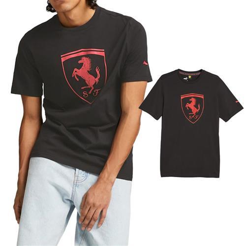 Puma 法拉利車迷系列 男 黑色 大盾 野馬 休閒 上衣 短T 短袖 62095101|會員獨享好康折扣活動|短袖T恤|ETMall東森購物網