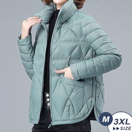 【LANNI 藍尼】★寬鬆立領側開衩保暖外套(休閒/菱格/禦寒)|金秋購物節，全站最高39%回饋，消費滿額再抽999黃金|羽絨外套|ETMall東森購物網