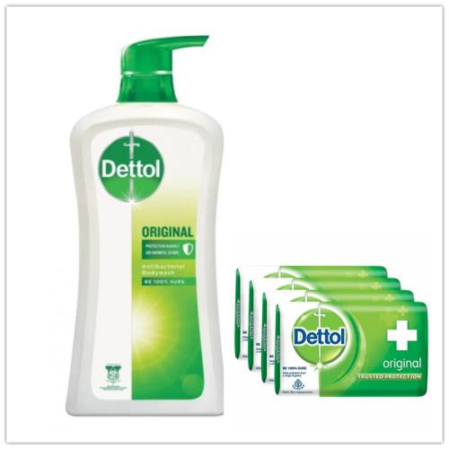 進口Dettol 抗菌沐浴露(經典)950ml*3+香皂(100g)*24|其他品牌|ETMall東森購物網
