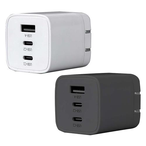 Wephone Gan 65W 氮化鎵三孔 PD 快充頭 雙USB-C+USB-A 充電器|Type-C充電器|ETMall東森購物網