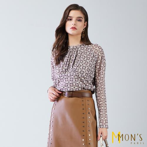 MONS 雙C印花網眼內搭上衣|會員獨享好康折扣活動|造型上衣|ETMall東森購物網