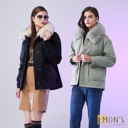 MONS 狐狸毛領兔毛內裡派克防風外套 (2色任選)|皮衣/皮草|ETMall東森購物網
