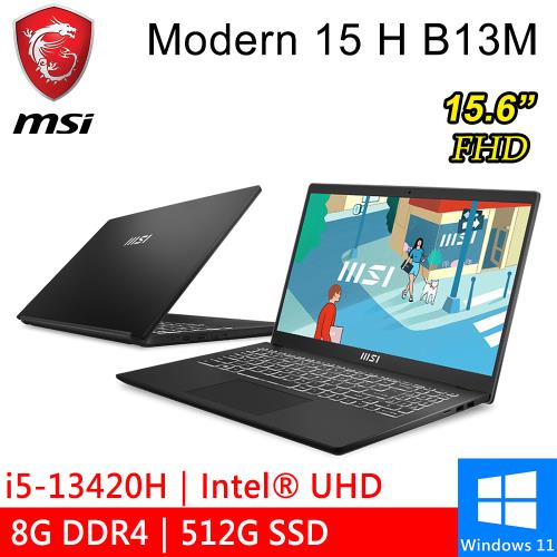 微星 Modern 15 H B13M-012TW 15.6吋 黑(i5-13420H/8G DDR4/512G PCIE/W11)|15吋|ETMall東森購物網