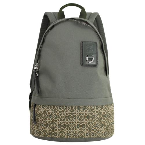 LOEWE ANAGRAM 經典緹花帆布雙肩休閒後背包.綠|LOEWE|ETMall東森購物網