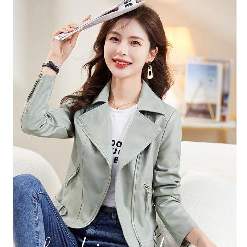 BRIGA CLYZ23152設計師款百搭韓版修身顯瘦西裝領pu皮衣外套|皮衣/皮草|ETMall東森購物網