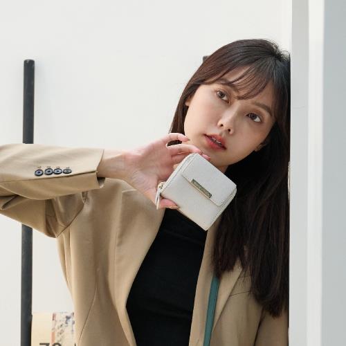 【Premium Authentic】PA晨．金磚派對真皮短夾-奶昔白|短夾|ETMall東森購物網