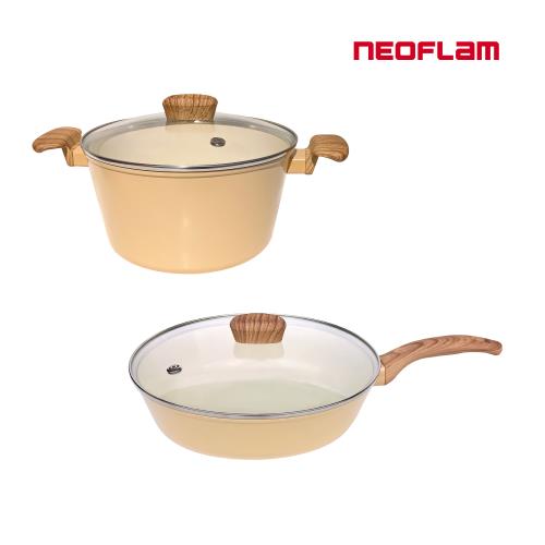 【NEOFLAM】Reverse系列香草雙鍋組(24cm湯鍋+28cm炒鍋)|炒鍋＋湯鍋|ETMall東森購物網