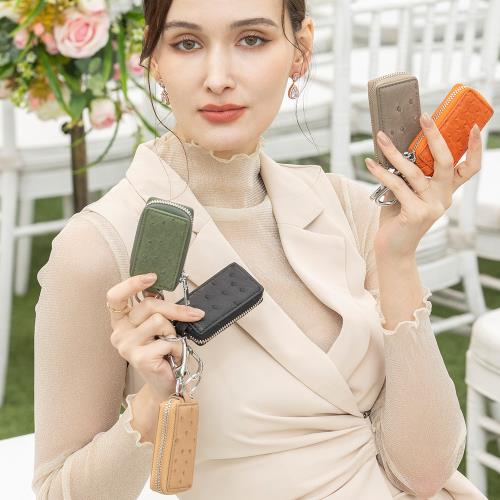 【M2ND】鴕鳥皮紳士鑰匙扣零錢包|會員獨享好康折扣活動|鑰匙包|ETMall東森購物網