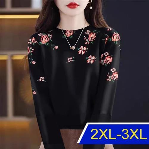 【韓國K.W.】輕薄德絨黑花上衣(輕薄/上衣/印花)|造型上衣|ETMall東森購物網