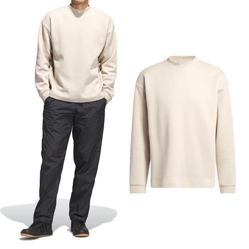 Adidas MOM. LS MOCK 男款 米色 休閒 日常 圓領 T恤 長袖 上衣 IK8557|長袖T恤|ETMall東森購物網