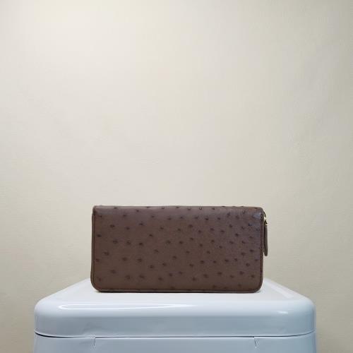 【M2nd】OL專用高級鴕鳥皮長夾(咖啡)|長夾|ETMall東森購物網