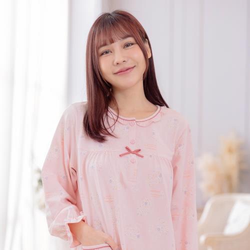 Rosemaid 羅絲美 - 暖暖小綿羊半開釦長袖洋裝睡衣 - Q苺粉 / 甜檸黃【R3626】|長袖睡衣|ETMall東森購物網