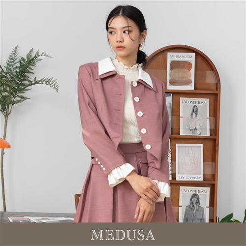 現貨【MEDUSA 曼度莎】學院風 白領拼接西裝外套（M-XL）｜女外套 西裝外套|外套|ETMall東森購物網