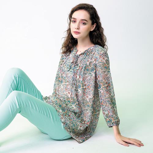 【PANGCHI 龐吉】復古文藝碎花雪紡上衣(2213002/51/52)|長袖|ETMall東森購物網