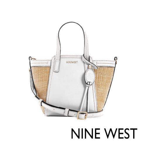 加-【NINE WEST】JENAE 麥稈拼接小托特/斜背包|多WAY包|ETMall東森購物網