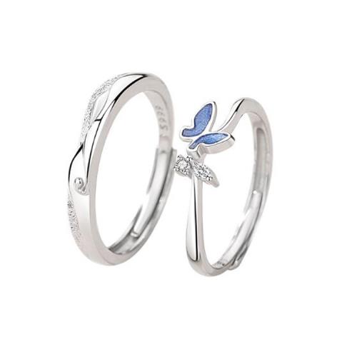 ANGEL 浪漫有你蝴蝶閃耀鋯石活圍情侶男女戒指(2款可選)|其他材質/款式|ETMall東森購物網