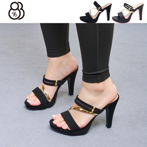 【88%】跟10cm MIT 台灣製 金色斜帶高跟涼鞋 涼拖鞋 2色|細跟|ETMall東森購物網