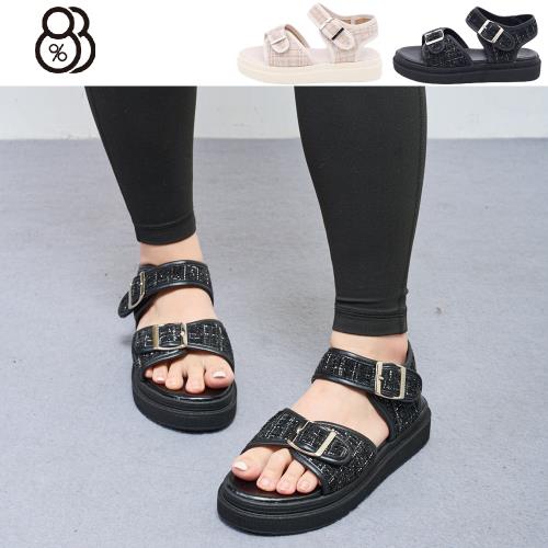 【88%】MIT台灣製 跟高4cm 厚底小香風運動涼鞋 戶外休閒拖鞋 涼拖鞋 2色|平底涼鞋|ETMall東森購物網