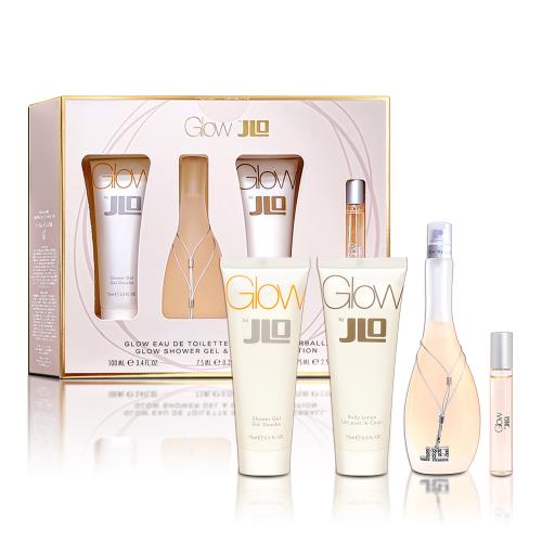 J.Lo 珍妮佛羅培茲 Glow 閃耀女神禮盒(淡香水100ML+身體乳75ML+沐浴膠75ML+滾珠7.5ML)|J.LO 珍妮佛羅培茲|ETMall東森購物網