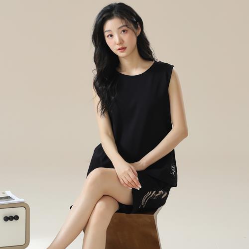 SCL 避暑短褲無袖背心休閒上衣兩件組套裝 JZ-55510|造型上衣|ETMall東森購物網