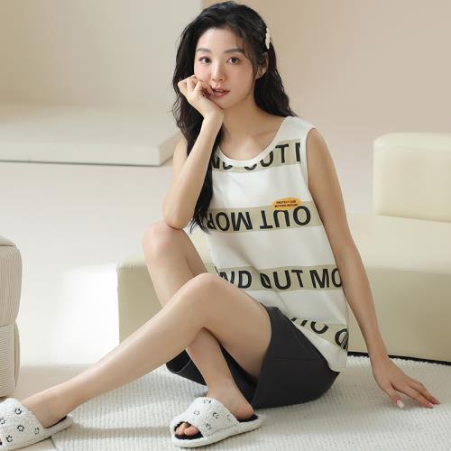 SCL 避暑短褲無袖背心休閒上衣兩件組套裝 JZ-55490|造型上衣|ETMall東森購物網