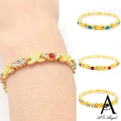 ANGEL 華麗金交錯磁石彩晶鑽個性手鍊(5色可選)|其他材質/款式|ETMall東森購物網