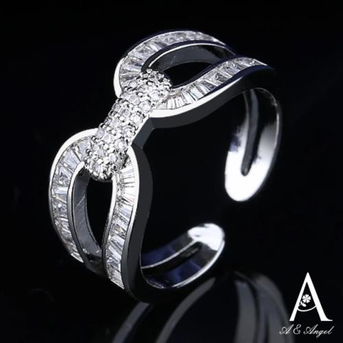 ANGEL 超閃耀絢麗鋯石開口活動戒指(白金色)|其他材質/款式|ETMall東森購物網