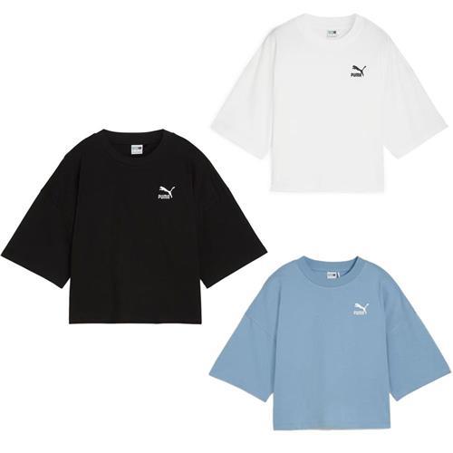 Puma 短袖上衣 女裝 寬鬆 純棉 歐規 黑/白/藍【運動世界】62422601/62422602/62422620|短袖|ETMall東森購物網