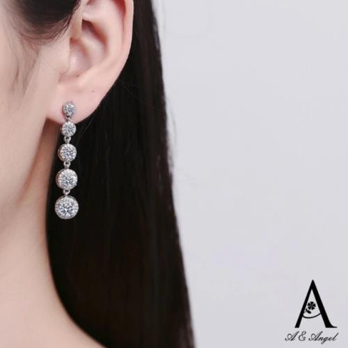 ANGEL 典雅圓形流蘇閃耀鋯石垂墜耳環(白金色)|金秋購物節，全站最高39%回饋，消費滿額再抽999黃金|其他材質/款式|ETMall東森購物網