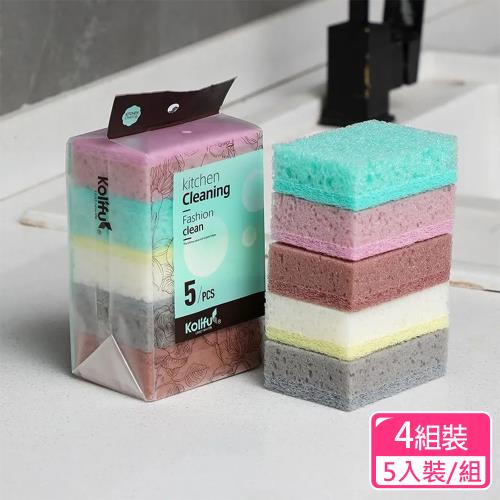 CS22 魔力去汙清潔撞色海棉擦一包5入(4組/共20入)|菜瓜布/海綿|ETMall東森購物網