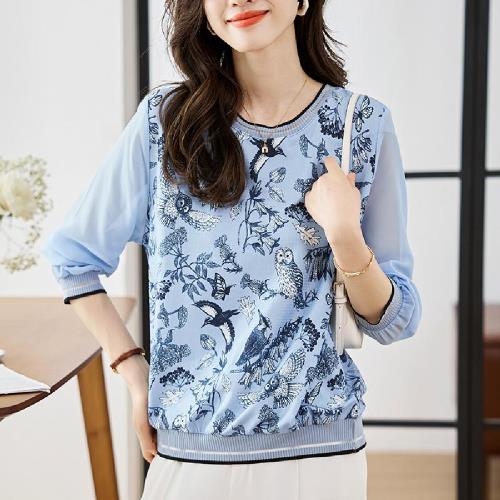 【LANNI 藍尼】★圖騰鳥兒圓領休閒上衣(上衣/女裝/T恤/休閒/百搭)|T恤|ETMall東森購物網