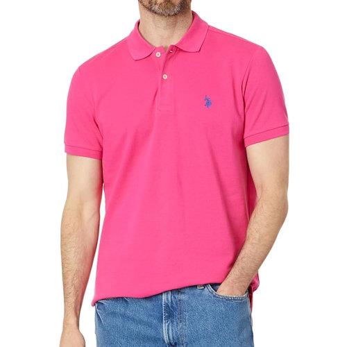 US Polo 2024男時尚小馬球桃紅色短袖POLO|短袖|ETMall東森購物網