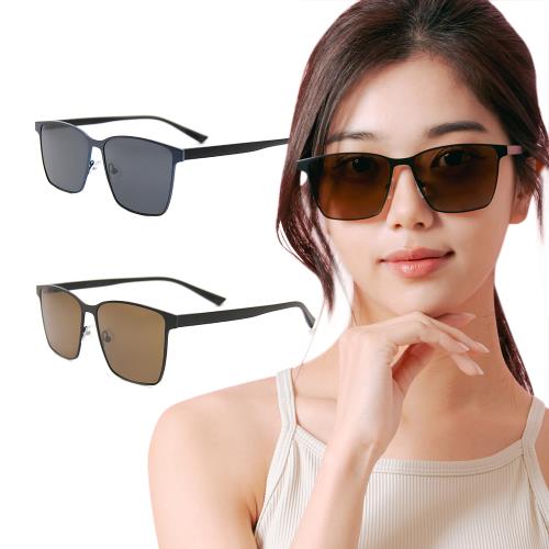 【ALEGANT】英倫雅仕鑲嵌金屬方框寶麗來偏光墨鏡│UV400方框太陽眼鏡│2色-峰豪藍│朗峰棕|偏光墨鏡|ETMall東森購物網