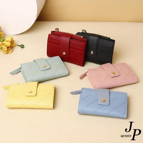 Jpqueen 簡約菱格女款輕薄短夾錢包(6色可選)|短夾|ETMall東森購物網