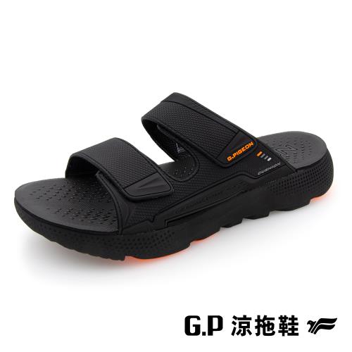 G.P 男款超輕量緩震雙帶拖鞋G9385M-黑橘色(SIZE:40-44 共三色) GP|男運動拖鞋|ETMall東森購物網