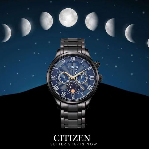 CITIZEN 星辰 GENTS 系列 AP1055-87L 亞洲限定款 月相 夜光 真三眼 光動能 石英 手錶|光動能男錶|ETMall東森購物網