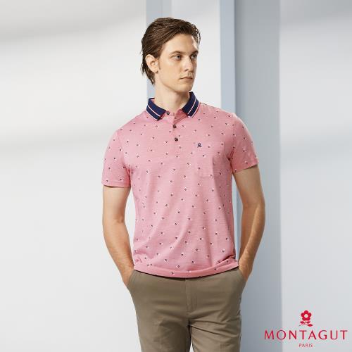 【MONTAGUT夢特嬌】小碎花休閒短袖POLO衫-合身版(S3237-25)|短袖POLO衫|ETMall東森購物網