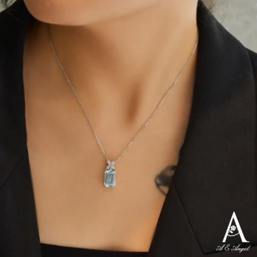 ANGEL 優雅女人海藍寶閃耀鋯石925銀項鍊(藍色)|其他材質/款式|ETMall東森購物網
