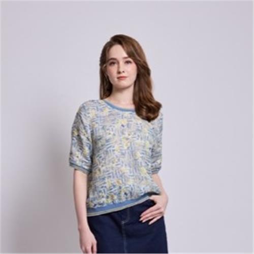 QWI名品絲綢亞麻花卉上衣1入|金秋購物節，全站最高39%回饋，消費滿額再抽999黃金|造型上衣|ETMall東森購物網