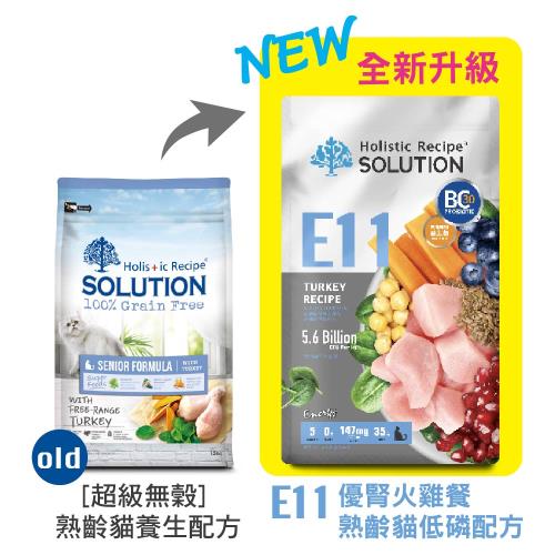 SOLUTION耐吉斯 E11 優腎火雞餐-熟齡貓低磷 4.5LB(2.04公斤)_貓飼料 效期：20260311|成貓飼料|ETMall東森購物網