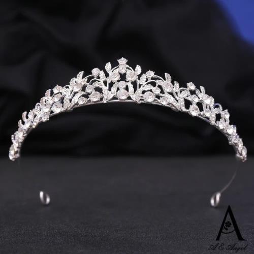 ANGEL 天使葉片水晶鑽歐式婚禮新娘皇冠髮箍(3色可選)|髮帶/髮箍|ETMall東森購物網
