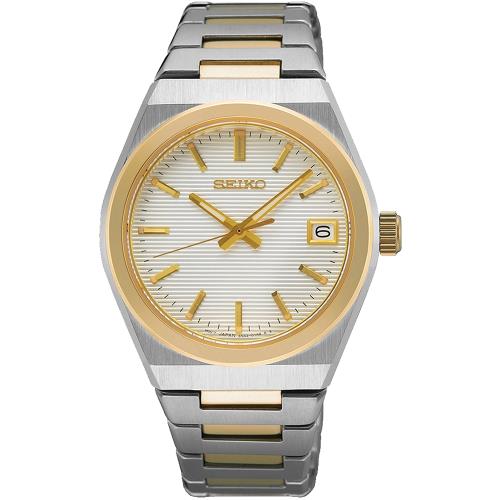 SEIKO 精工 CS系列經典條紋時尚腕錶/銀X金/34mm (6N42-00N0KS/SUR578P1)SK003|女錶|ETMall東森購物網
