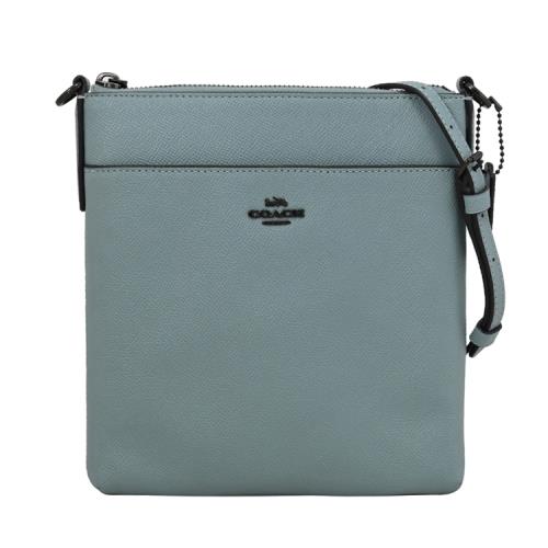 COACH 41320 經典LOGO荔紋皮革斜背包.灰藍|COACH斜背包|ETMall東森購物網