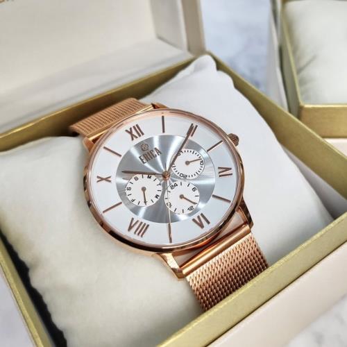 ERICA米蘭羅馬數字三眼不鏽鋼情人錶(ER-19-GW)|其他品牌|ETMall東森購物網