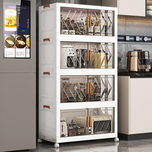 Mr.box 50面寬摺疊雙開門四層收納櫃-附滑輪|折疊收納箱|ETMall東森購物網