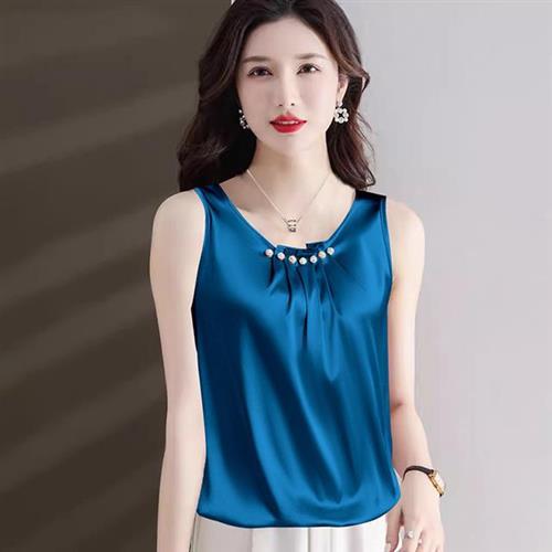 【韓國K.W.】現貨氛圍雪紡絲背心(上衣/背心/亞麻/雪紡)|造型上衣|ETMall東森購物網