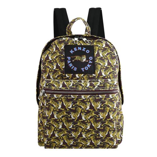 KENZO 5SA605 滿版老虎花紋休閒雙肩後背包.咖黃|KENZO|ETMall東森購物網