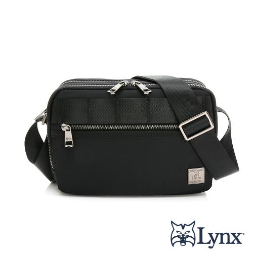 Lynx - 美國山貓進口小牛皮十字紋1000D牛津布橫式斜背側背包(小)-共2色|側背包|ETMall東森購物網